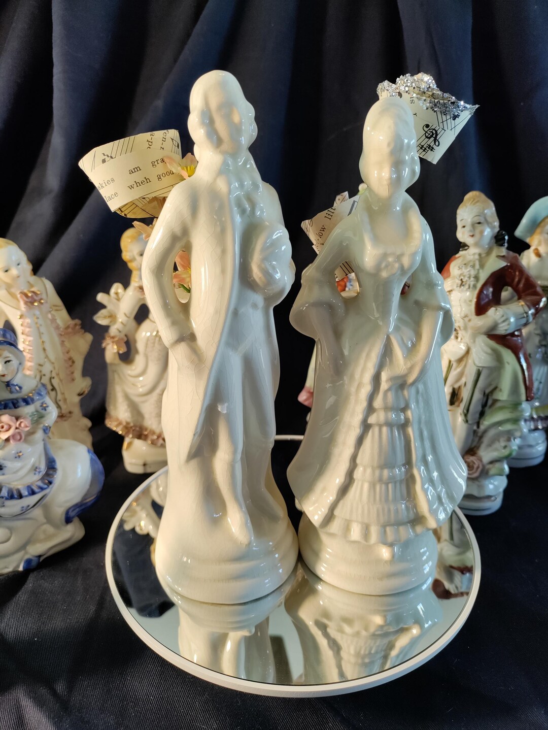 Vintage 9" Tall Figurines French Colonial Man and Woman Porcelain ...