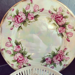 8 PC Collection of Pink Rose China Plates Cups and Saucers and Extra ...
