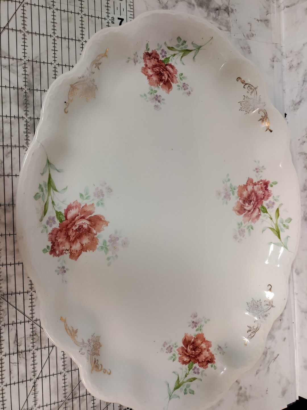 Homer Laughlin 15 Inch Platter Vanity Tray Gold Edging - Etsy