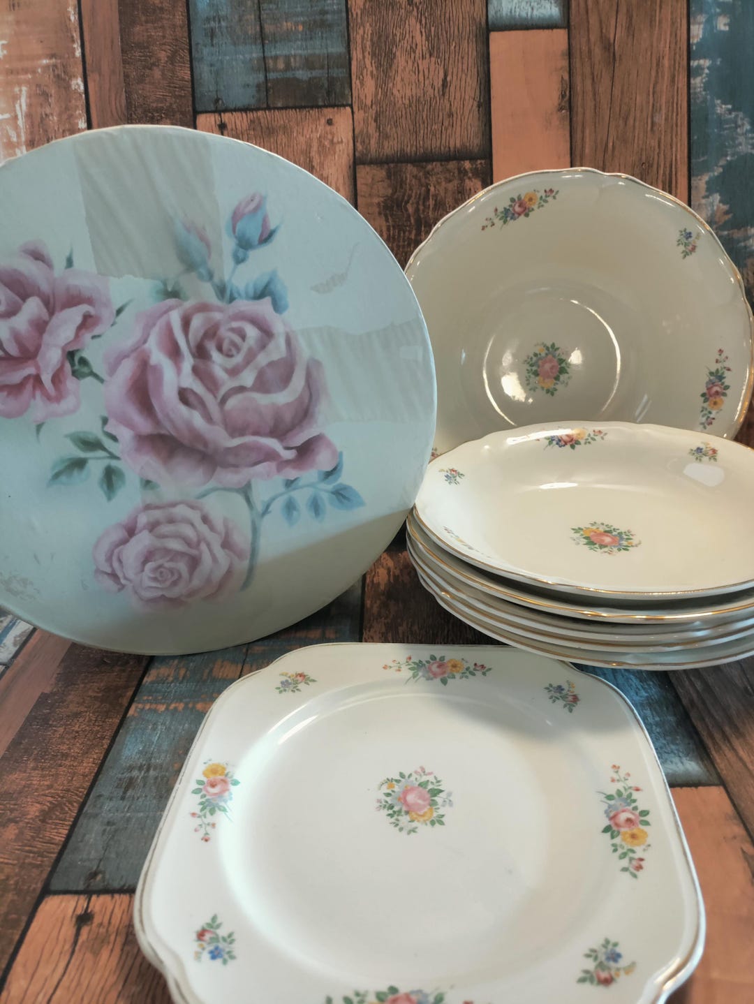Vintage Cunningham and Pickett 6 Piece Set in a Beautiful Container ...