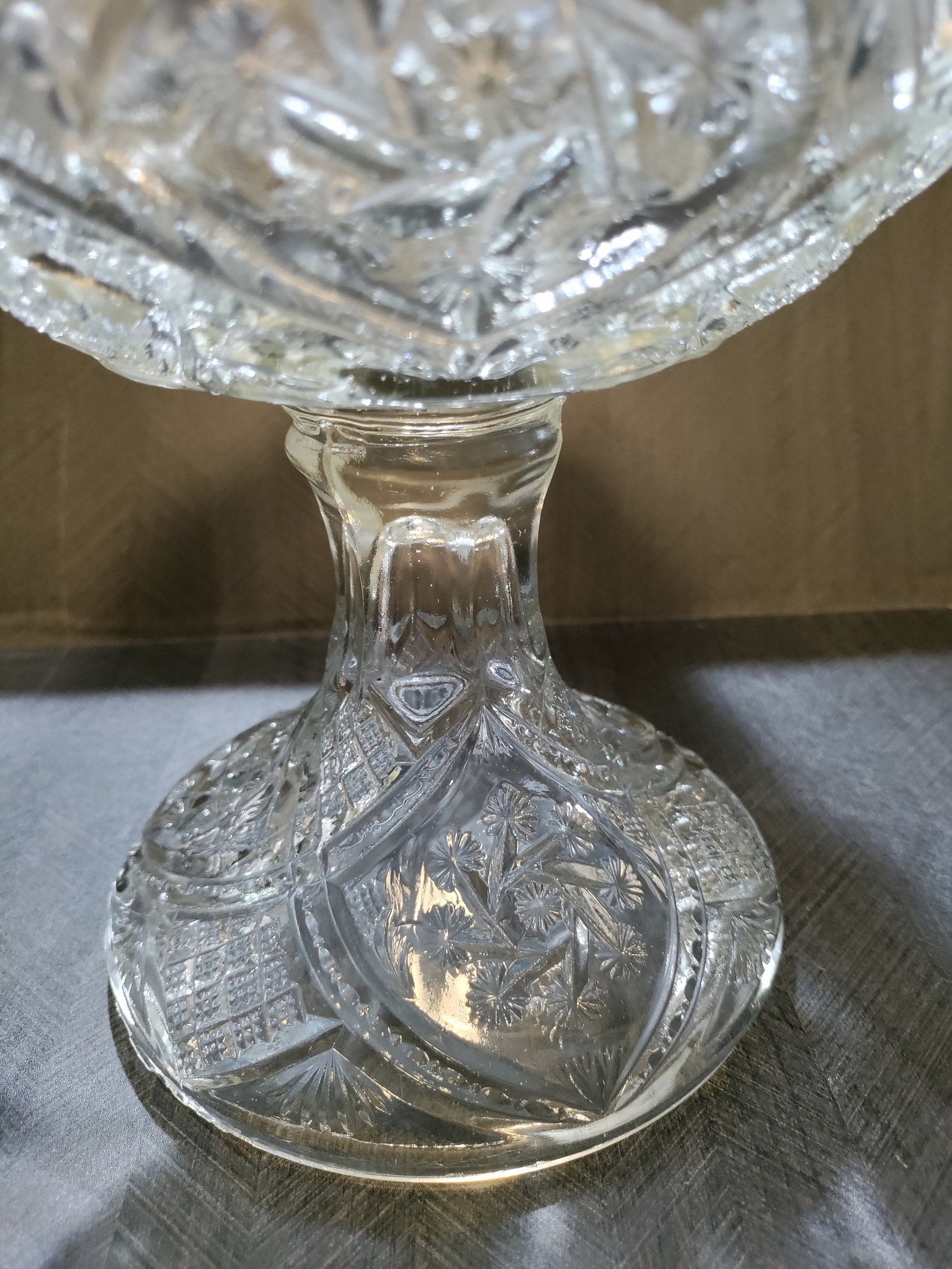 EAPG Indiana Glass Company Juno Pattern Heavy Glass Compote, Beautiful ...