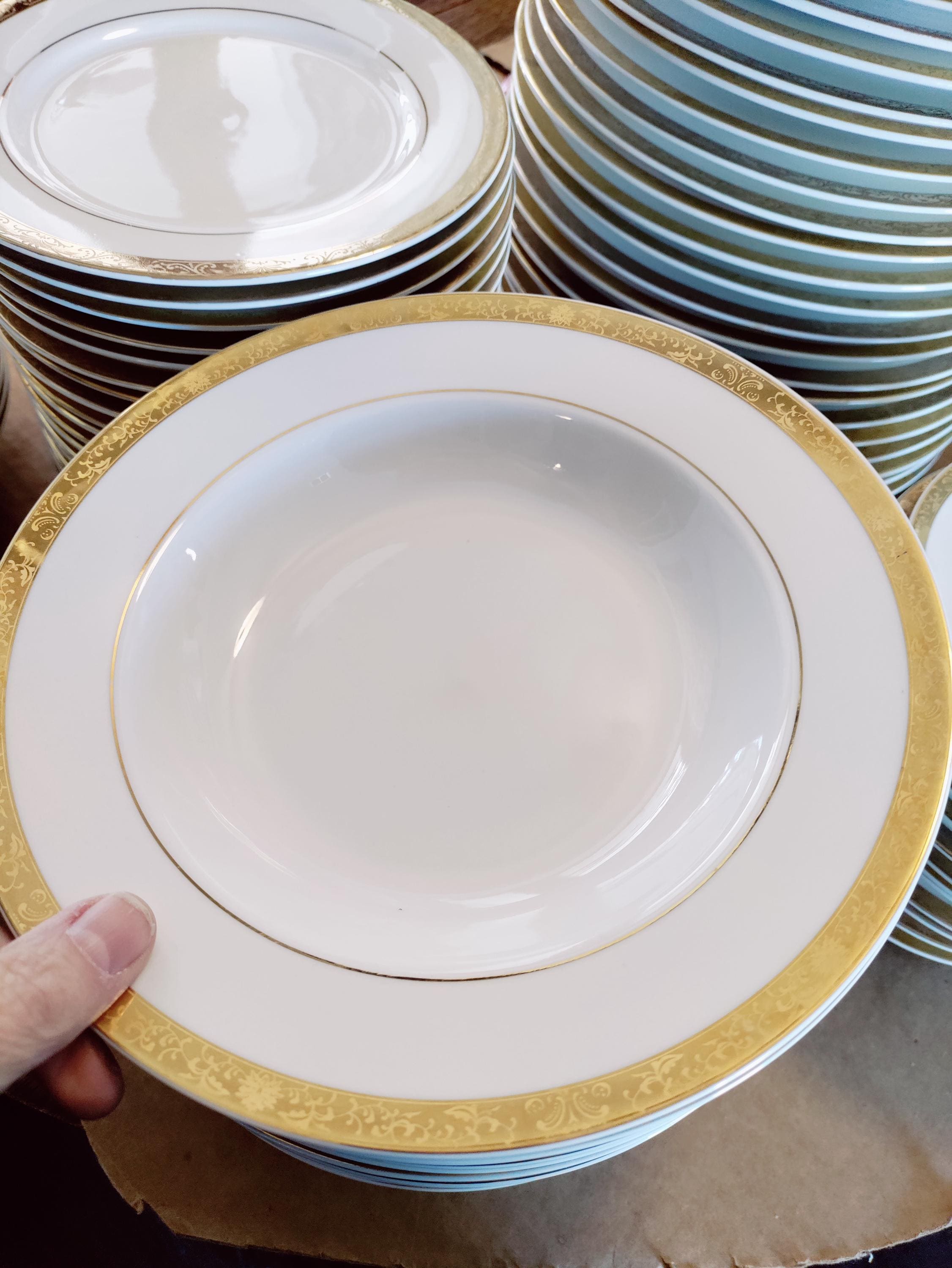 White and 22K Gold Trim White China International China Pearl Dinner ...