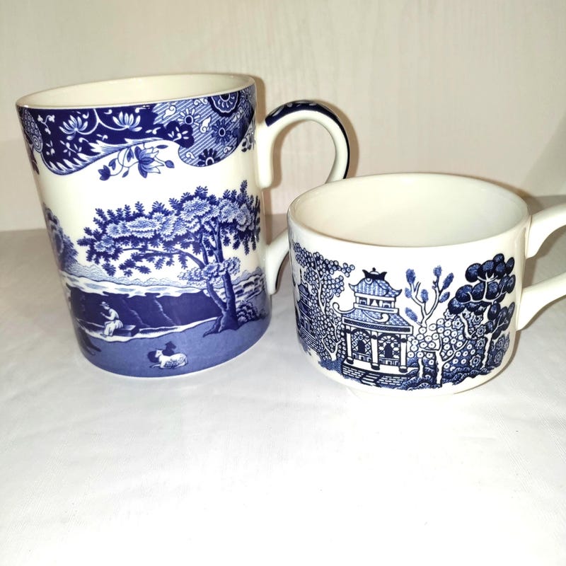 Blue Willow Mugs - Etsy
