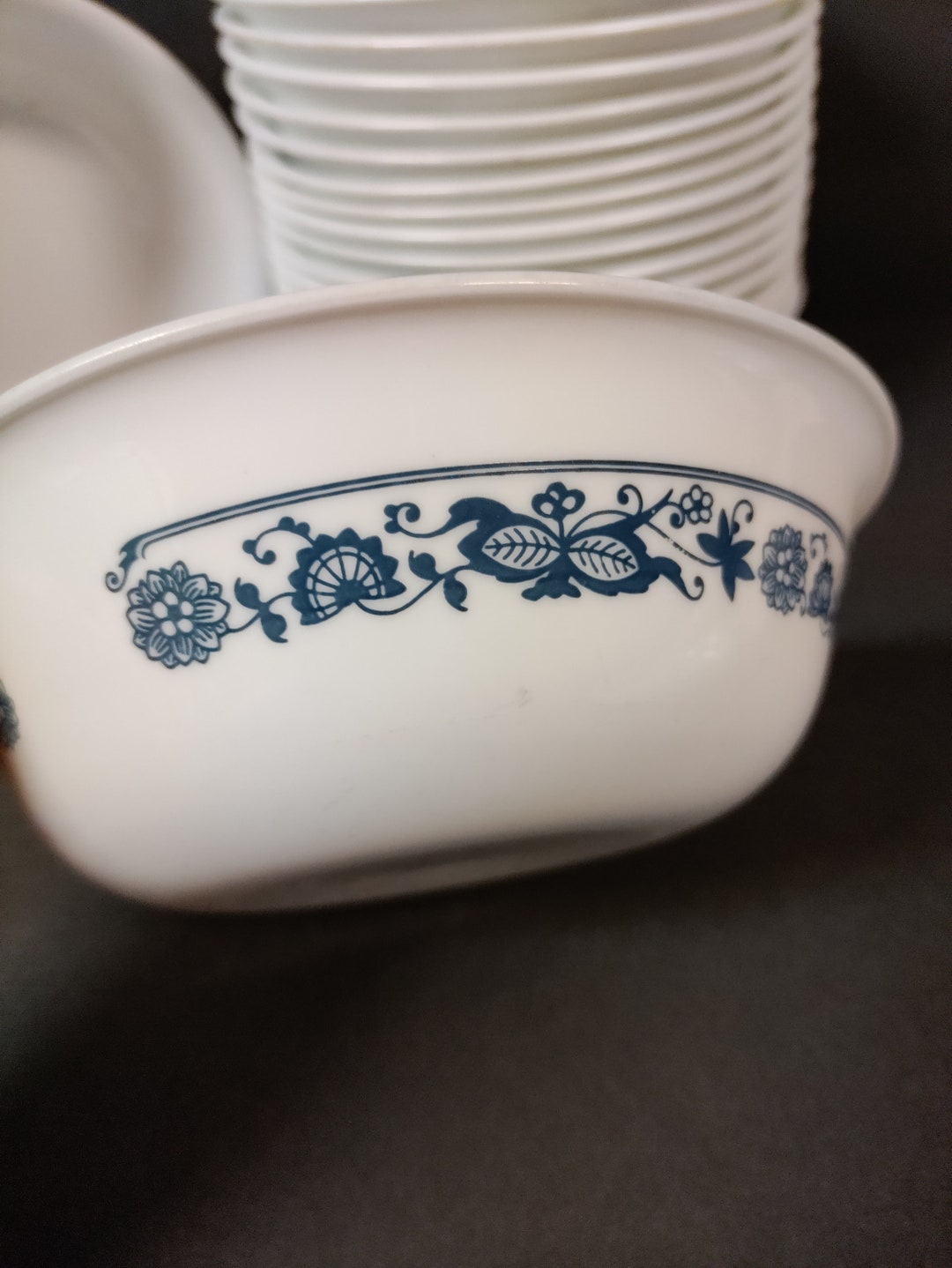 Corelle Corning Ware Old Town Blue Butter Dish, Pie Plate, Cereal Bowls ...