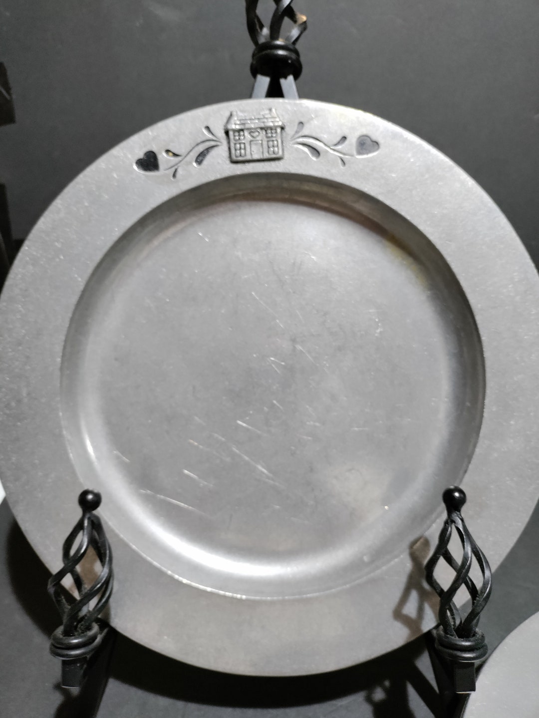 Vintage Pewter Plates Carson Blessed Home 10.5" Historic - Etsy