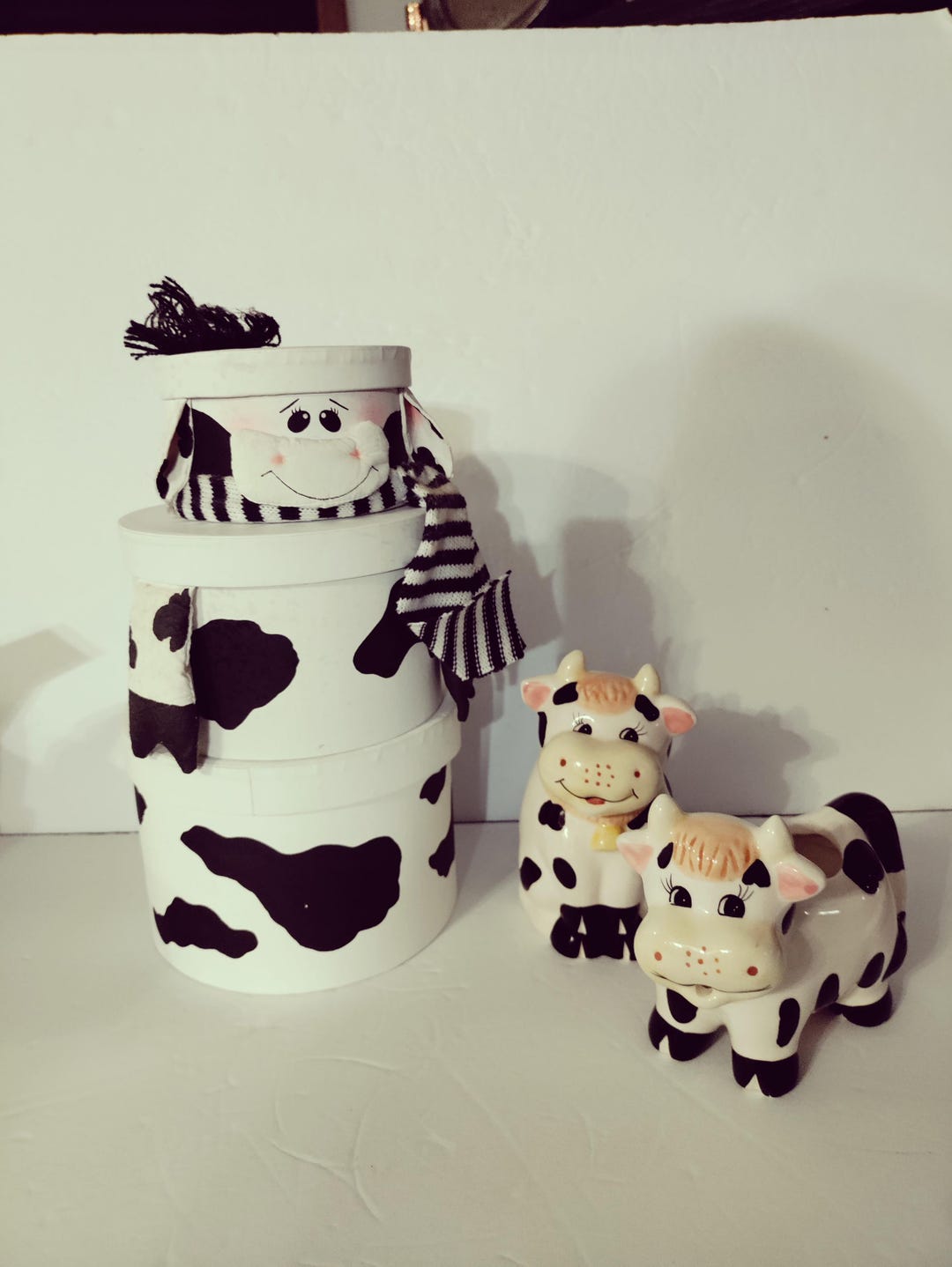 Vintage Ceramic Cow Sugar and Creamer Set by Houston Harvest Country ...