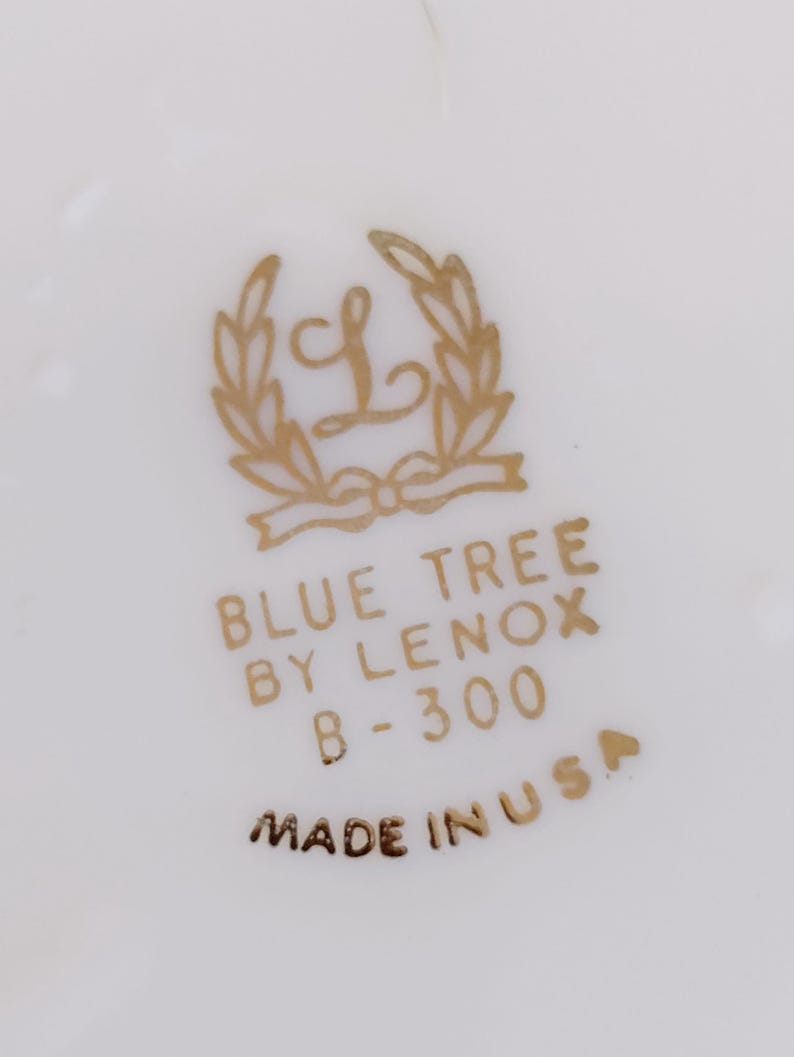 Lenox Blue Tree Gold Gilded 10.5" Dinner Plate Stunning Colors 1975 ...