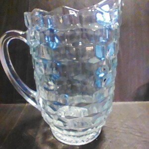 Vintage Fostoria American Clear Glass Pitcher With Ice Lip. American ...