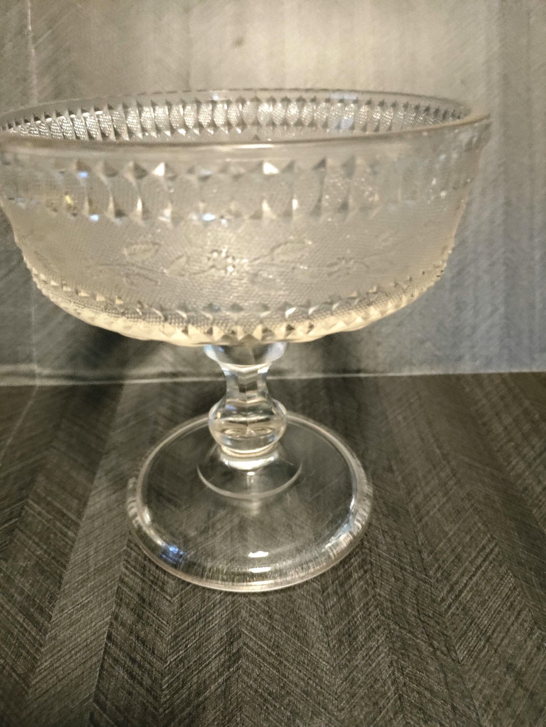 Antique Eapg Pedestal Dish Compote Pressed Glass Very Intricate Art ...