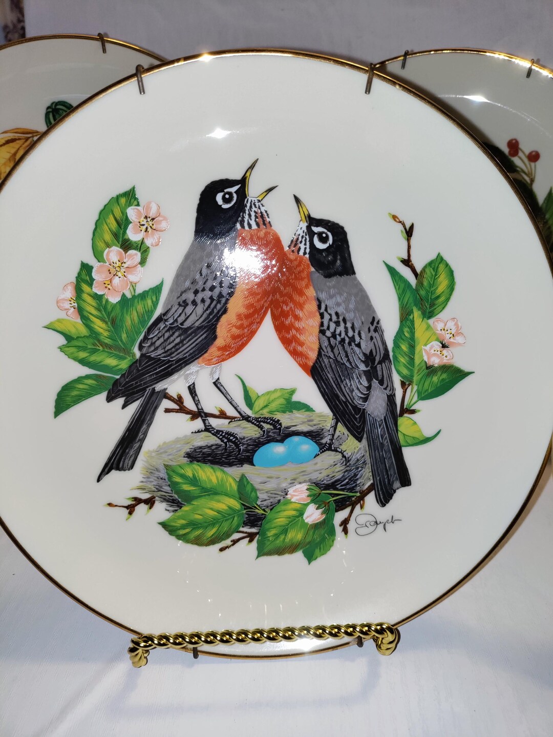 Complete Set of 4 Gunther Granget Four Seasons, Bird Plates With ...