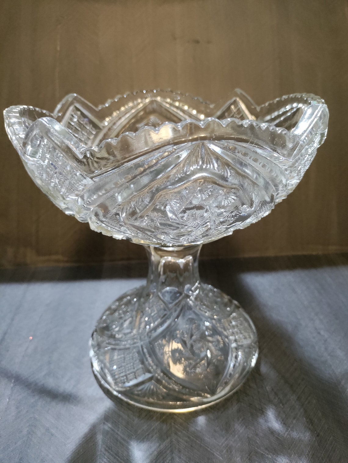 EAPG Indiana Glass Company Juno Pattern Heavy Glass Compote, Beautiful ...