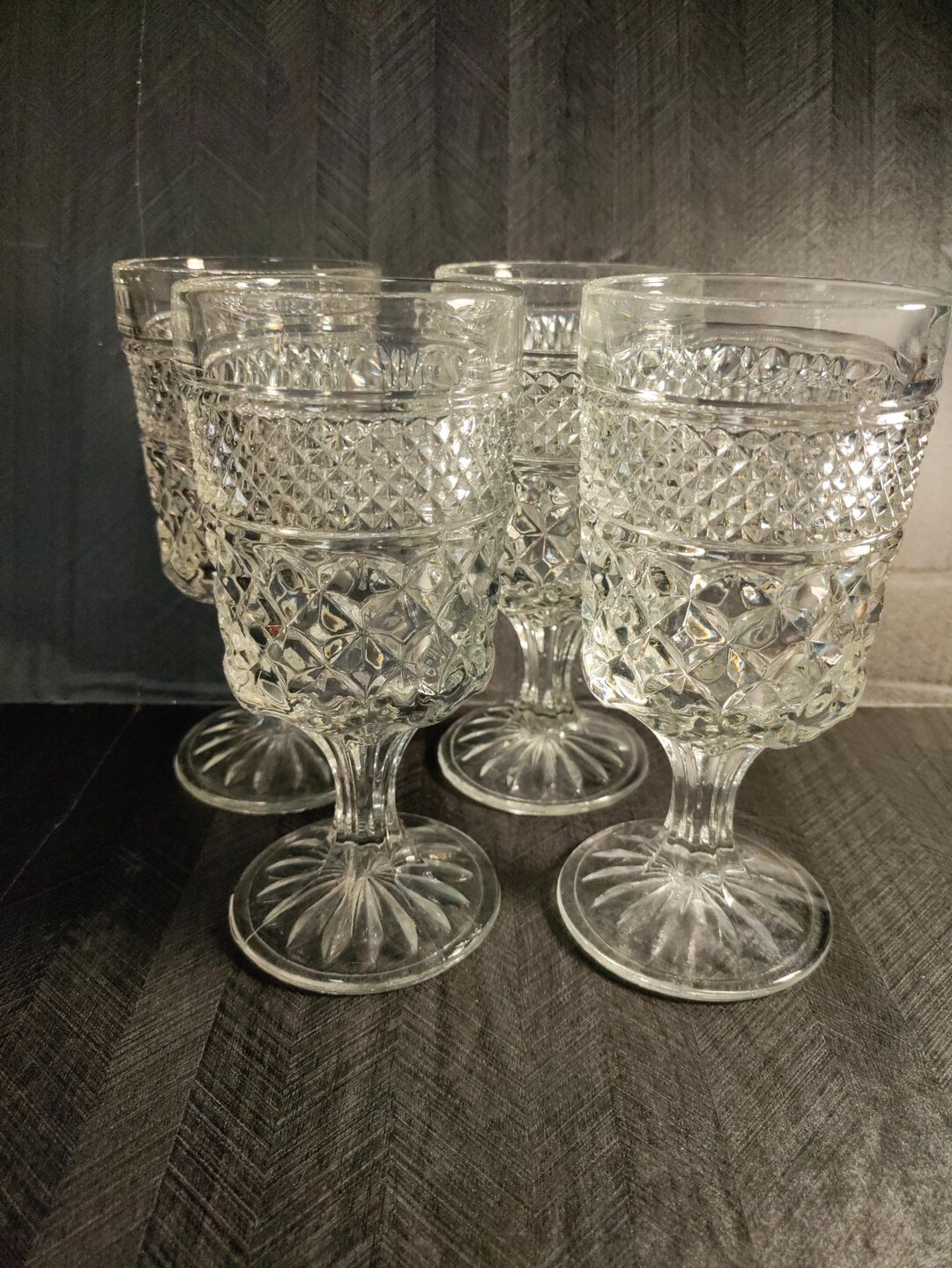 Set of 4 Beautiful Vintage Drinking Glasses Wexford Pedestal Glasses in ...