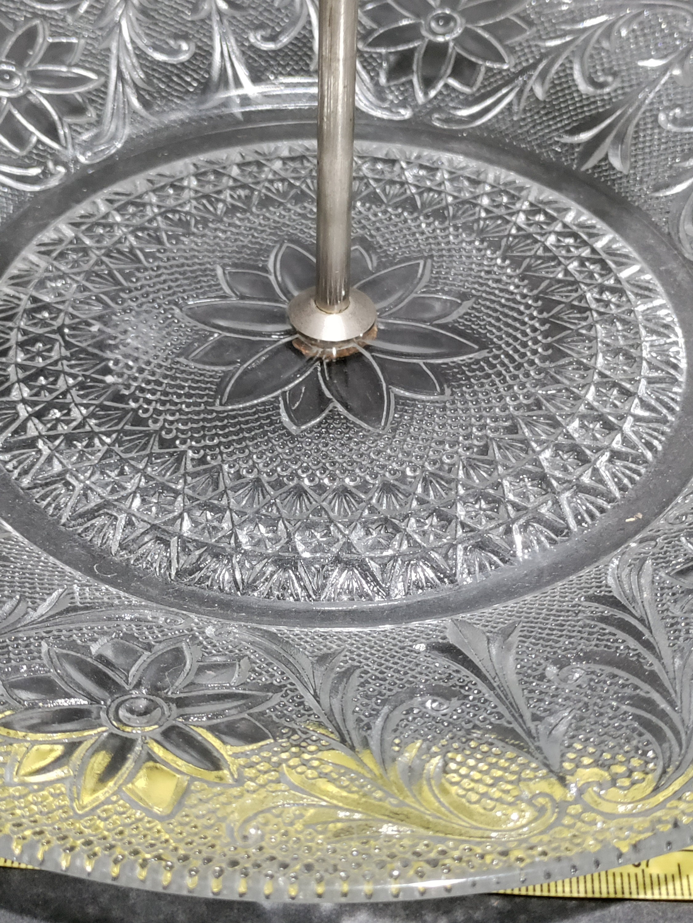 2 Tier Tiered Cut Glass Pastry Stand Vintage Cupcake Dessert Bathroom ...