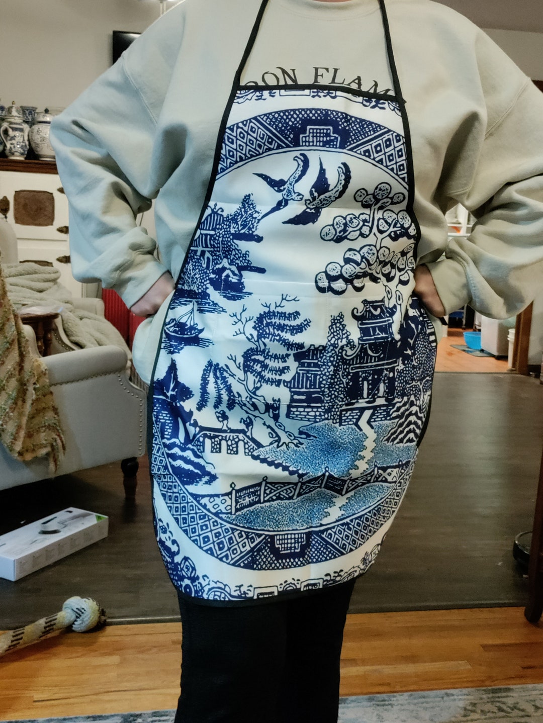 Blue Willow Chinoiserie Apron Made New - Etsy