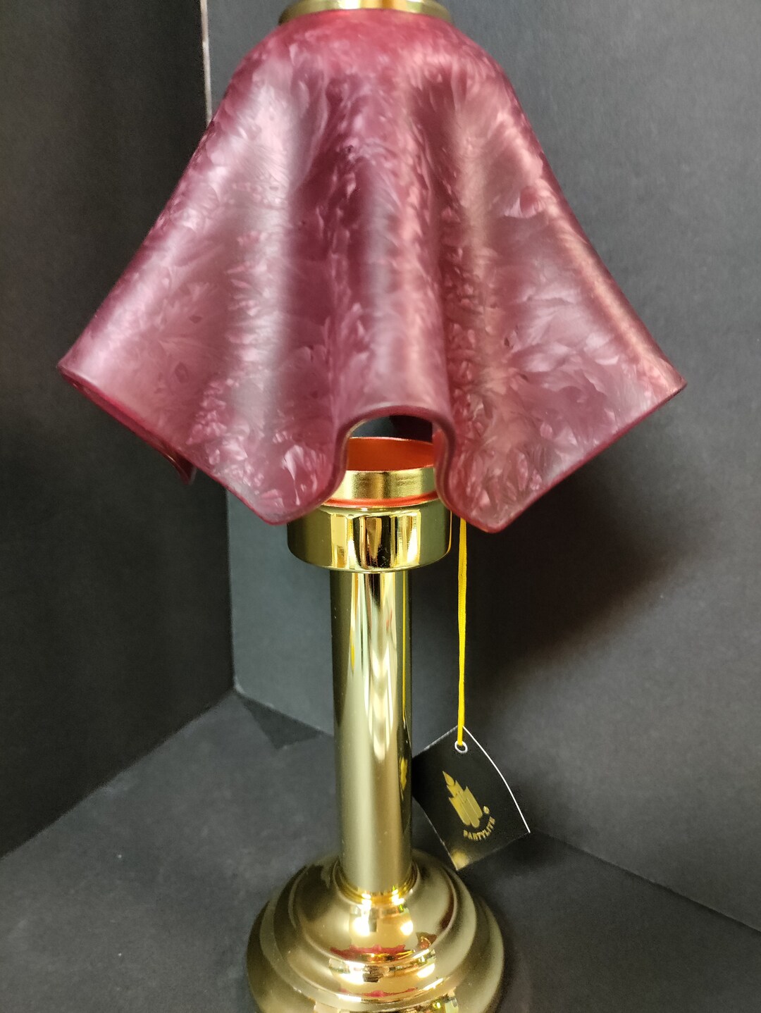 Partylite Mulberry Tealight Lamp Cranberry Frosted Glass Shade Nib - Etsy