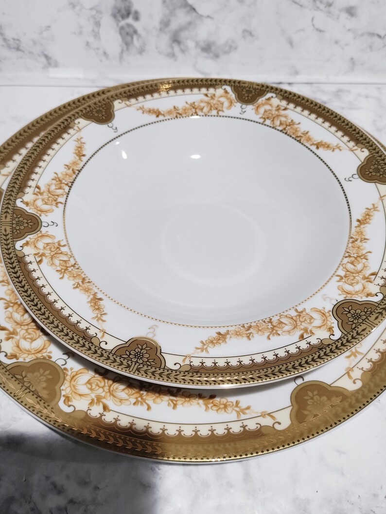 6 PC Vintage Place Setting 22k Gold Gilded Exquisite Pegasus Excellent ...