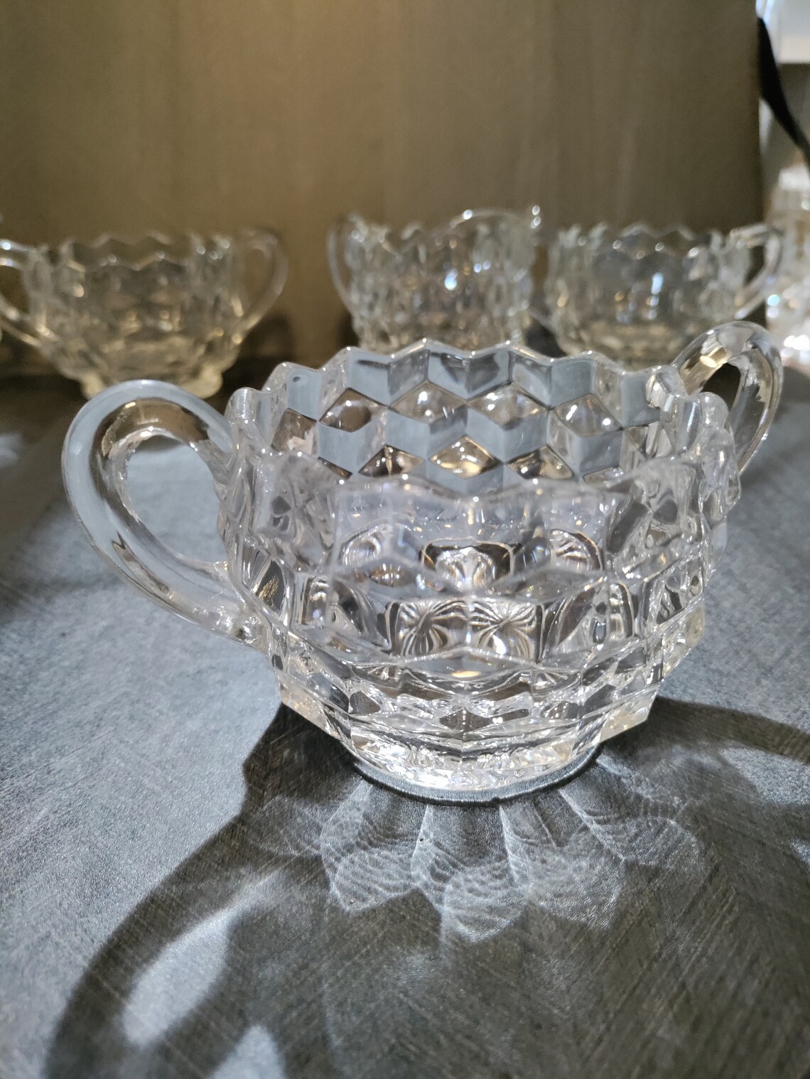 Fostoria AMERICAN Table Size Sugar and Creamer Set With Tray Vintage - Etsy