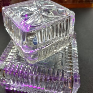 2 Small Crystal Trinket Boxes, Dresser, Desk Top Great Deal - Etsy