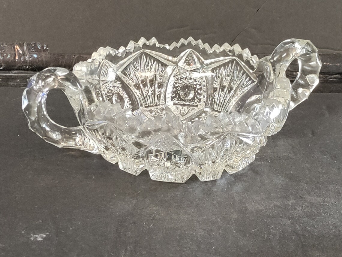 2 Imperial Sawtooth Cut Glass Crystal, Heavy Bowls Dishes Excellent ...