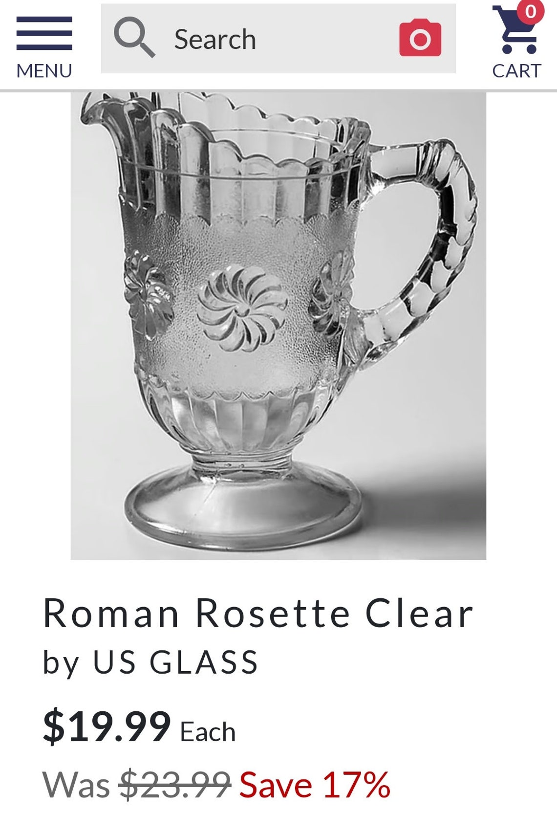 Roman Rosette Antique Sugar and Creamer Pressed Clear Glass - Etsy