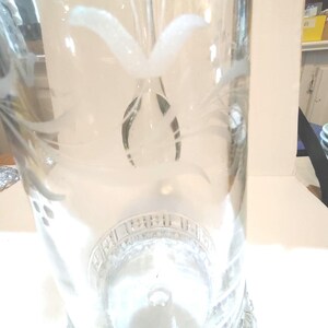 Antique Large Long Glass Water Pitcher Clear Glass Heavy Hand Blown ...