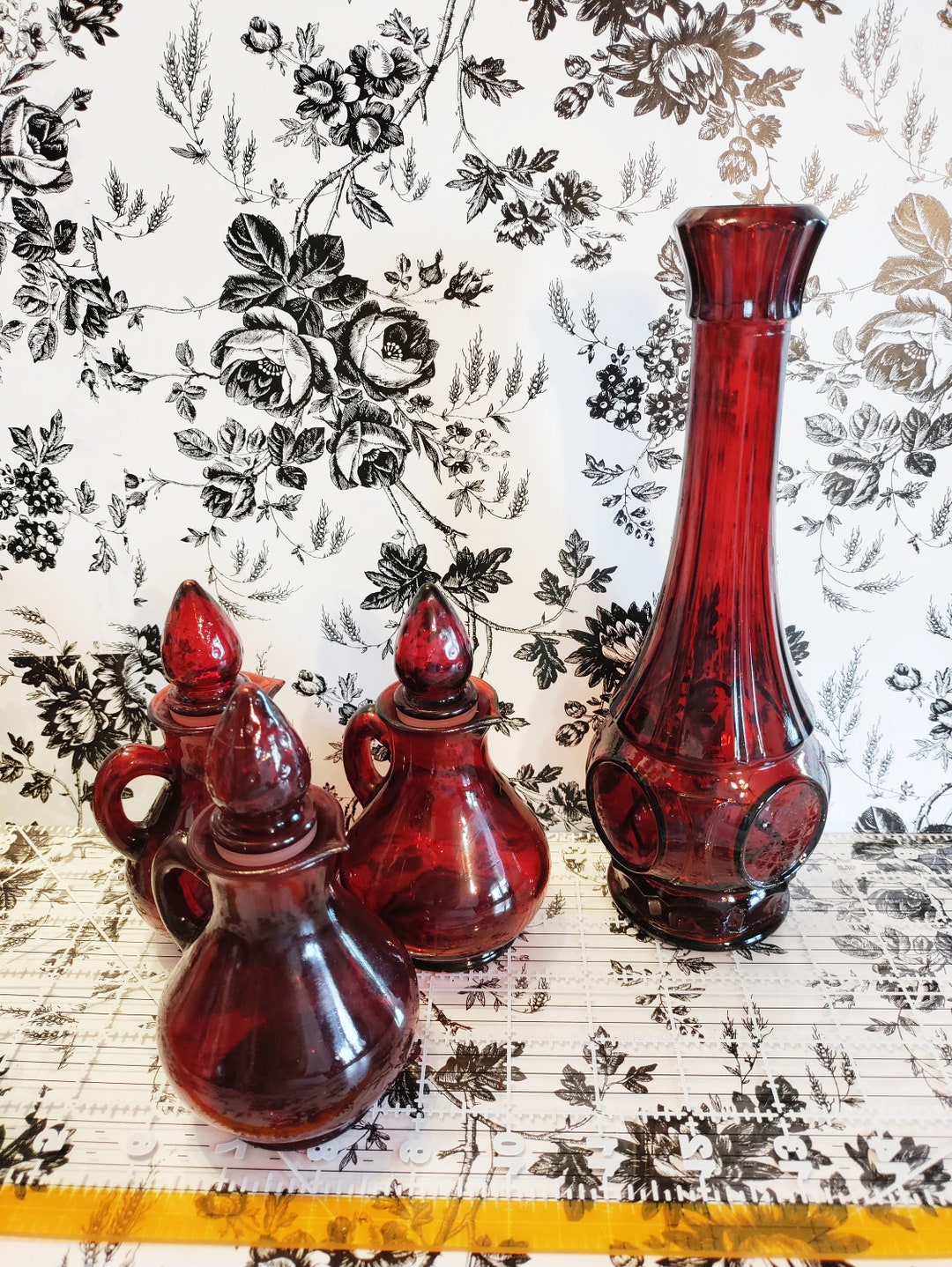 Vintage Ruby Red Glass Avon Collection All for One Deal - Etsy