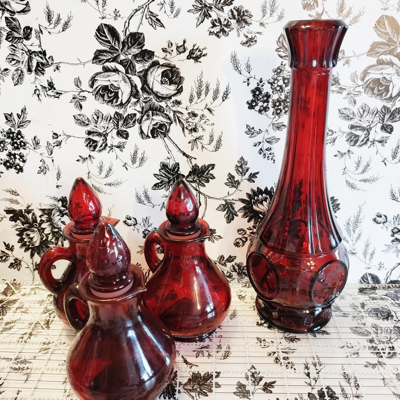 Avon Red Glassware - Etsy