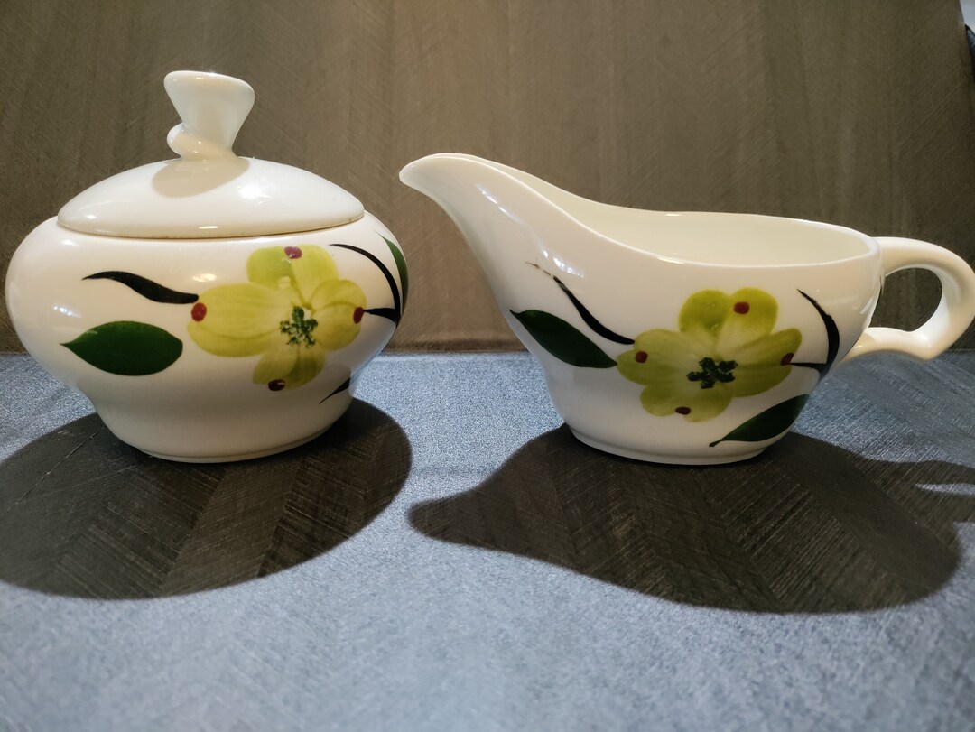 Hand Painted Mid Century Sugar and Ceramic Creamer Popular USA Dixie ...
