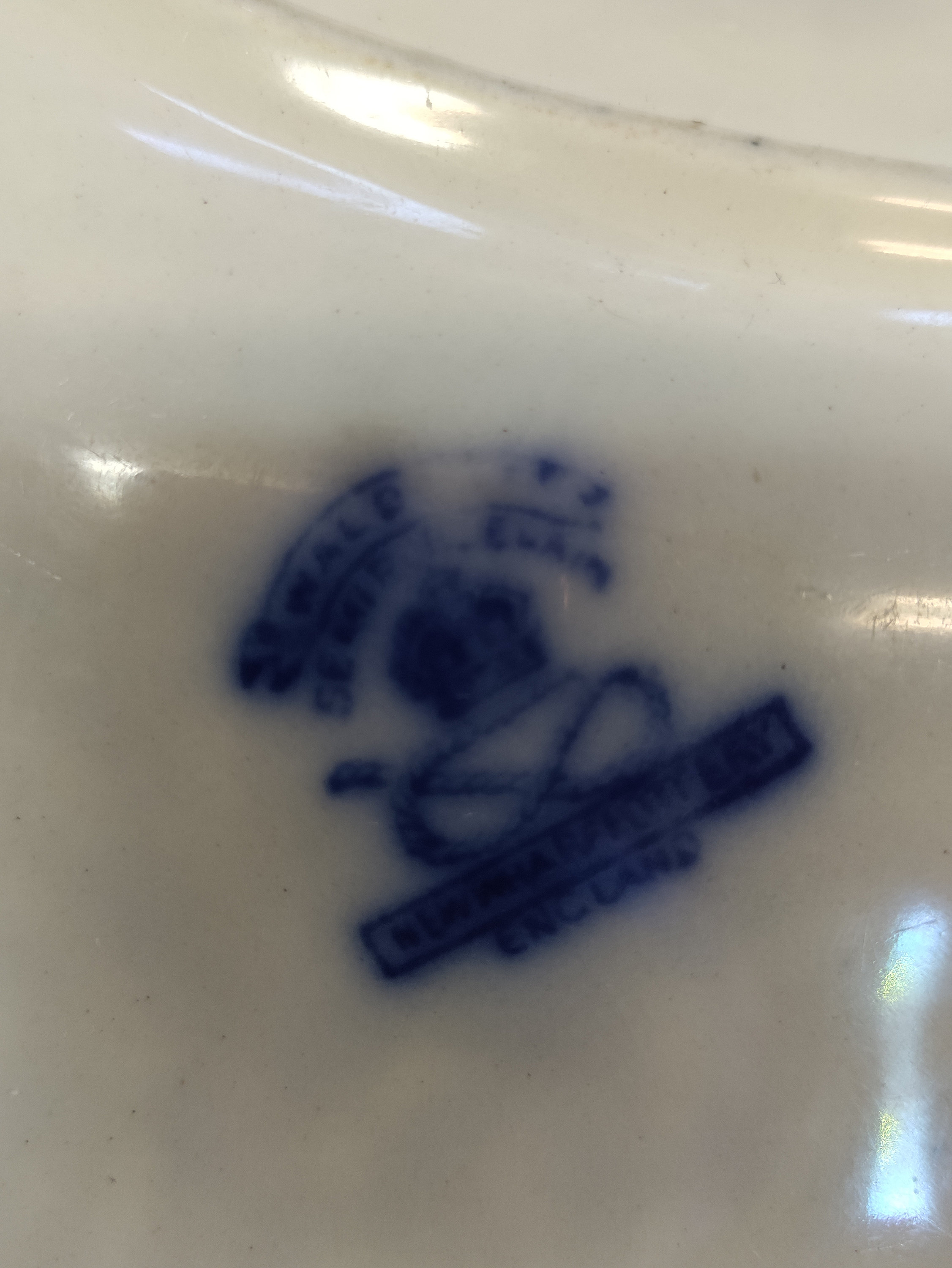 Antique 1891-1994 New Wharf Pottery waldorf Flow Blue Ironstone 9 Bowl ...