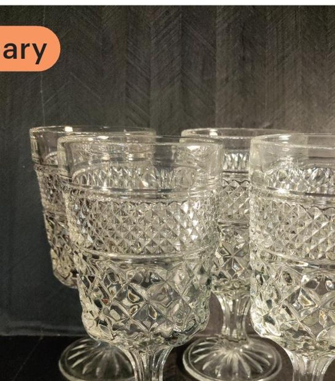 Set of 4 Beautiful Vintage Drinking Glasses Wexford Pedestal Glasses in ...
