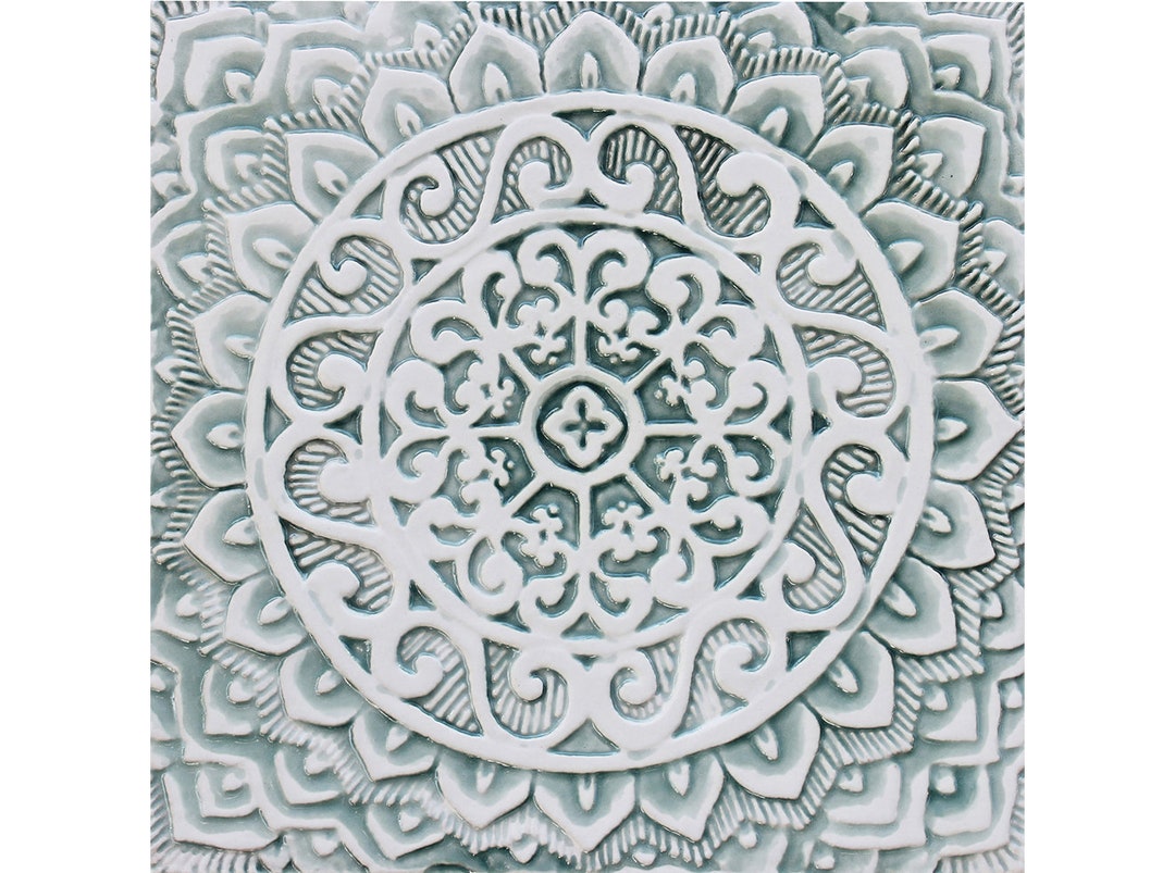Decorative Ceramic Tile With Relief Carving Ideal for Bathroom Decor ...