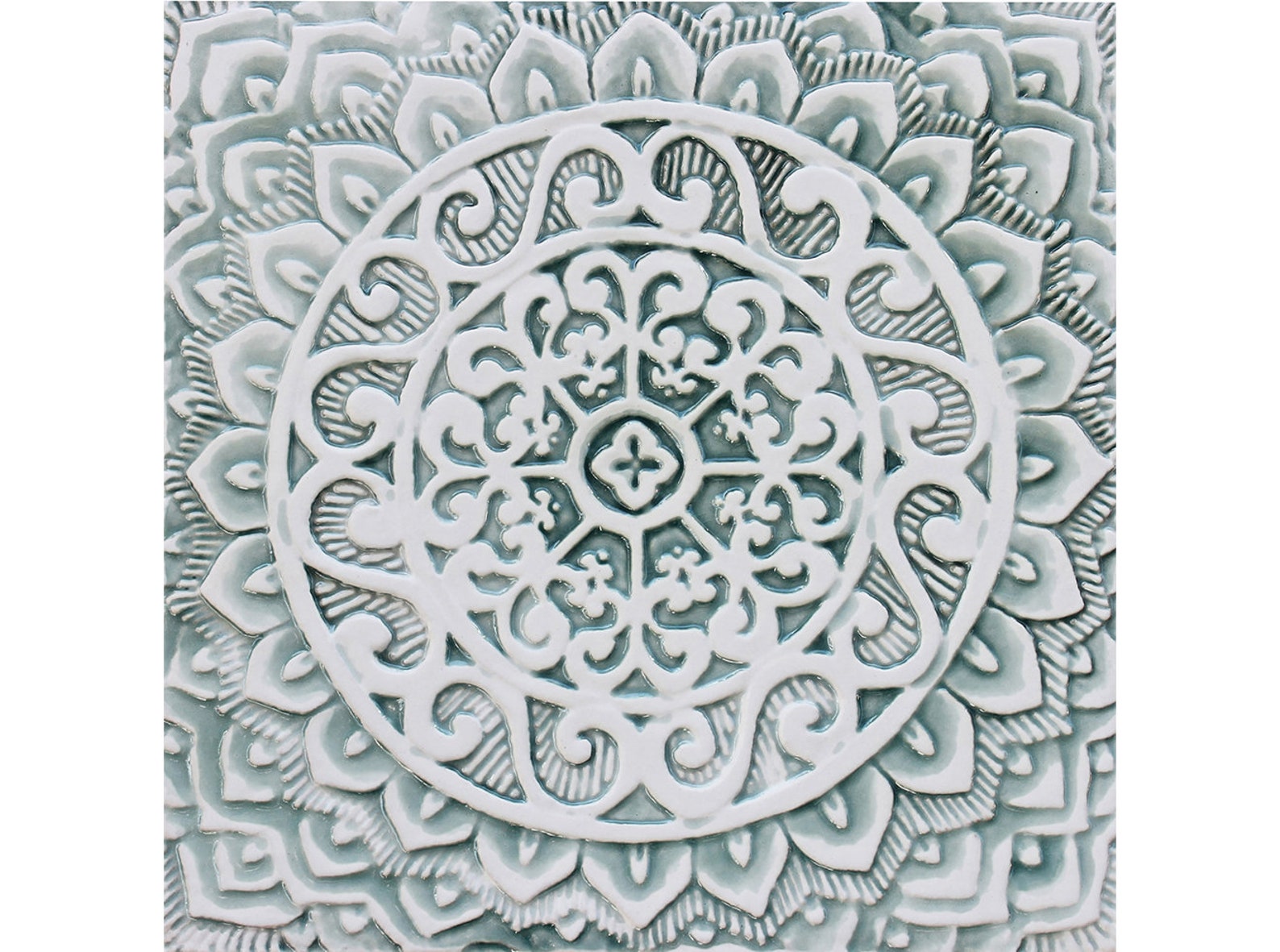 Decorative Ceramic Tile With Relief Carving Ideal for Bathroom - Etsy