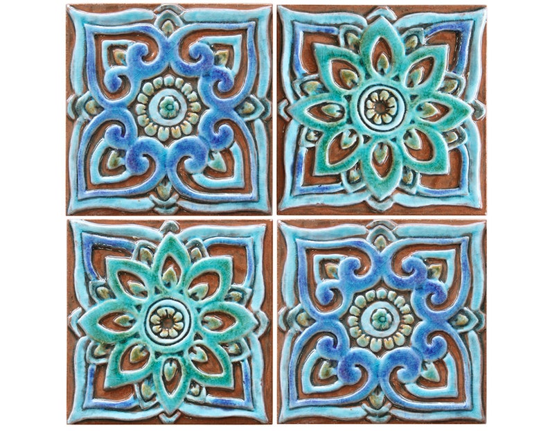 Decorative Tile With Mandala Design, Ceramic Tile, Wall Tile, Wall Art ...