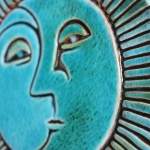 Garden Art Decor With Sun&moon Tile Design, Wall Art Tile, Ceramic Tile ...