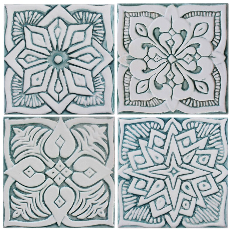 12 Decorative Tiles for Kitchens and Bathroomshandmade Tiles | Etsy