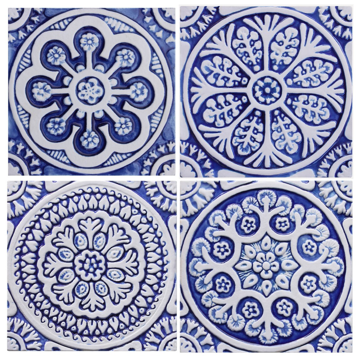 3 Beautiful Wall Hanging Ceramic Tiles 7.87 Ideal for - Etsy