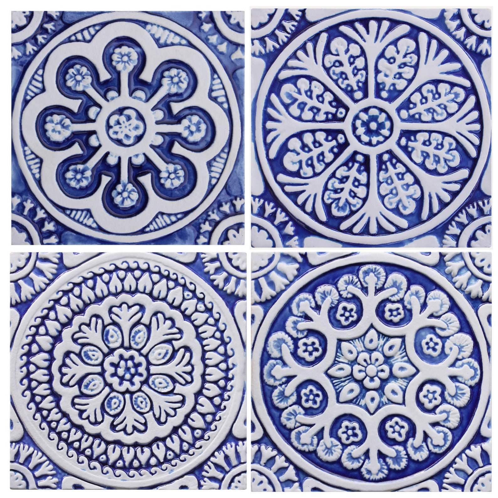 3 Beautiful Wall Hanging Ceramic Tiles 7.87 Ideal for - Etsy