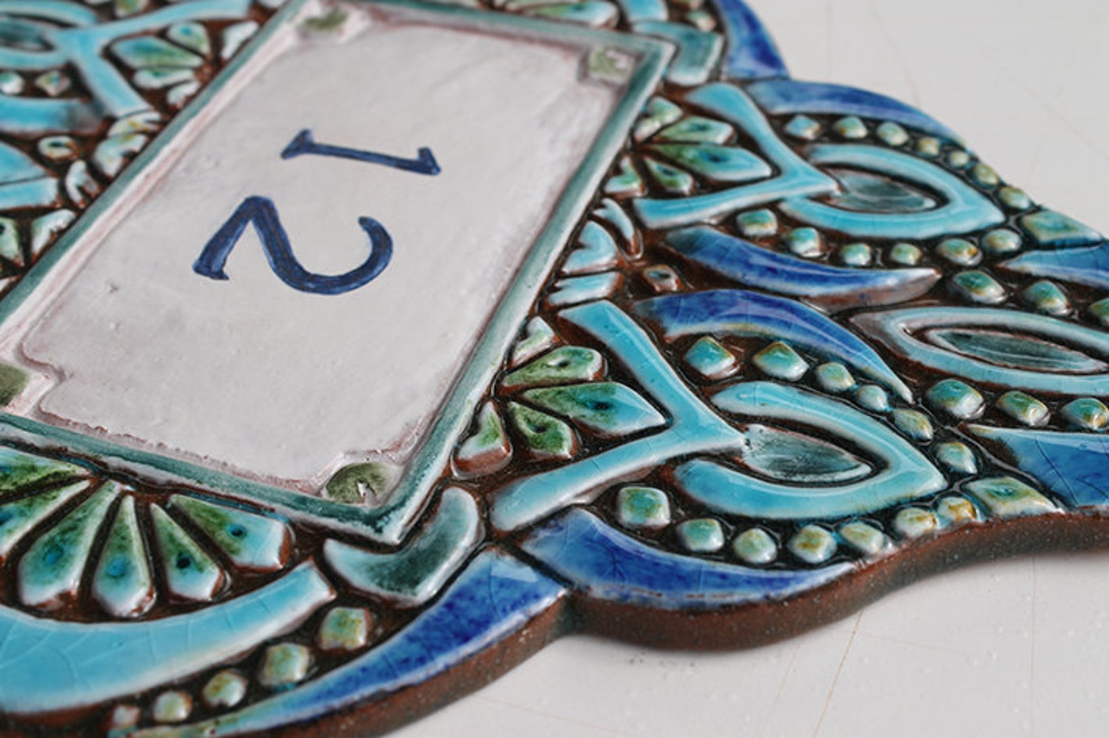 House Numbers Made From Ceramic House Number Plaque With Boho | Etsy