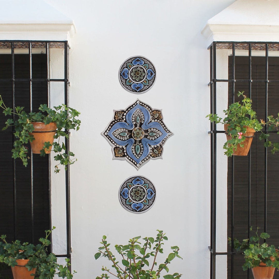 3 Beautiful Wall Art Tiles Made From Ceramic, Handmade Ceramic Art ...
