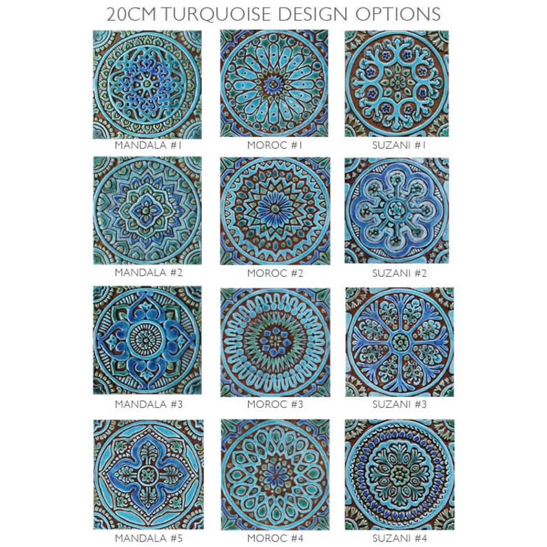 10 Ceramic tiles 7.87 Handmade decorative tiles 12 | Etsy