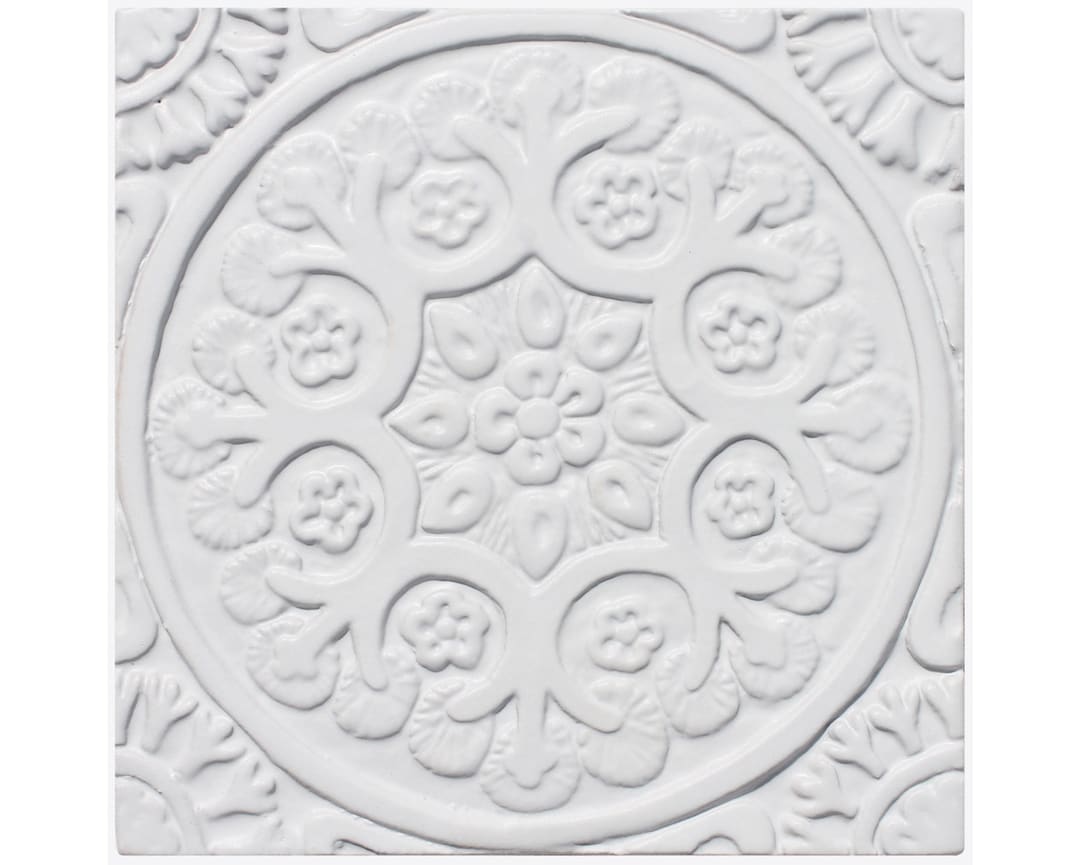 Beautiful Ceramic Tile With Floral Design for Lounge Wall Hanging, Wall ...