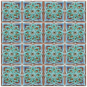 Handmade Tile With Mandala Design, Ceramic Wall Art, Decorative Tile ...