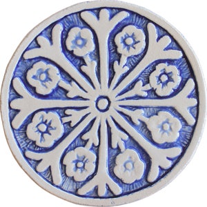 3 Circle Outdoor Wall Art, Floral Tile Design, Garden Decor, Outdoor ...