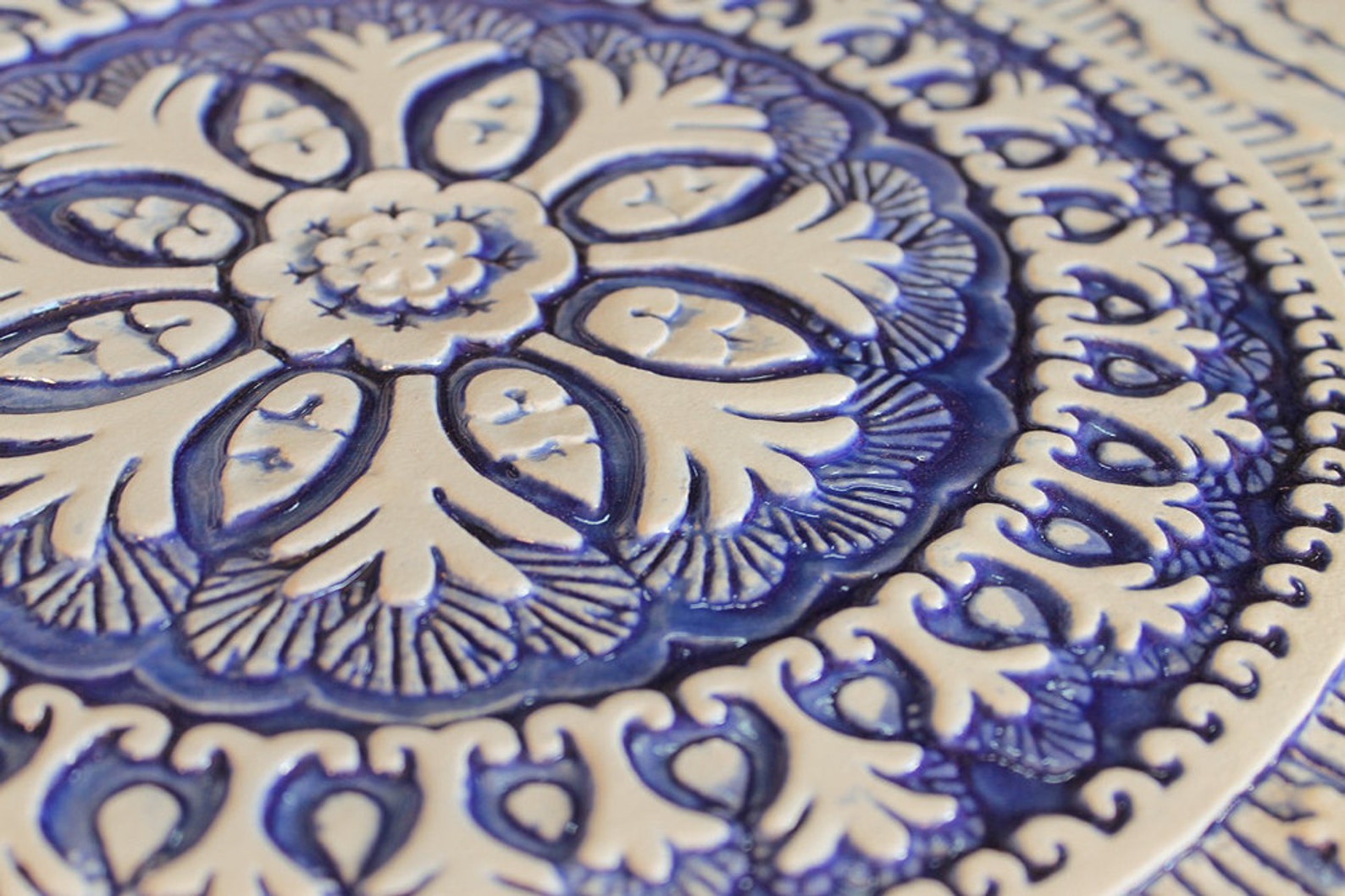 Decorative Tile With Floral Design Ceramic Tile Floral Tile - Etsy