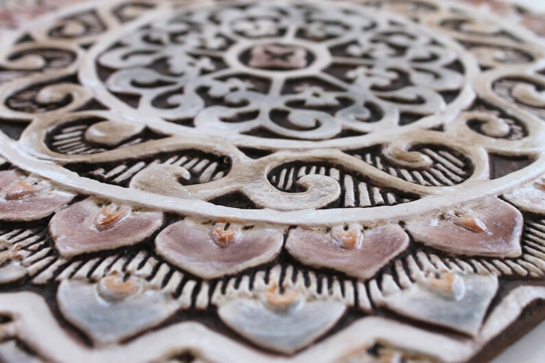 Decorative Wall Tile Mandala Art Ceramic Coastal Wall Art - Etsy