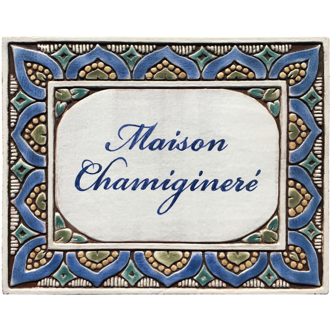 Personalized Ceramic House Sign: Spanish Tile Address Plaque, Mandala ...