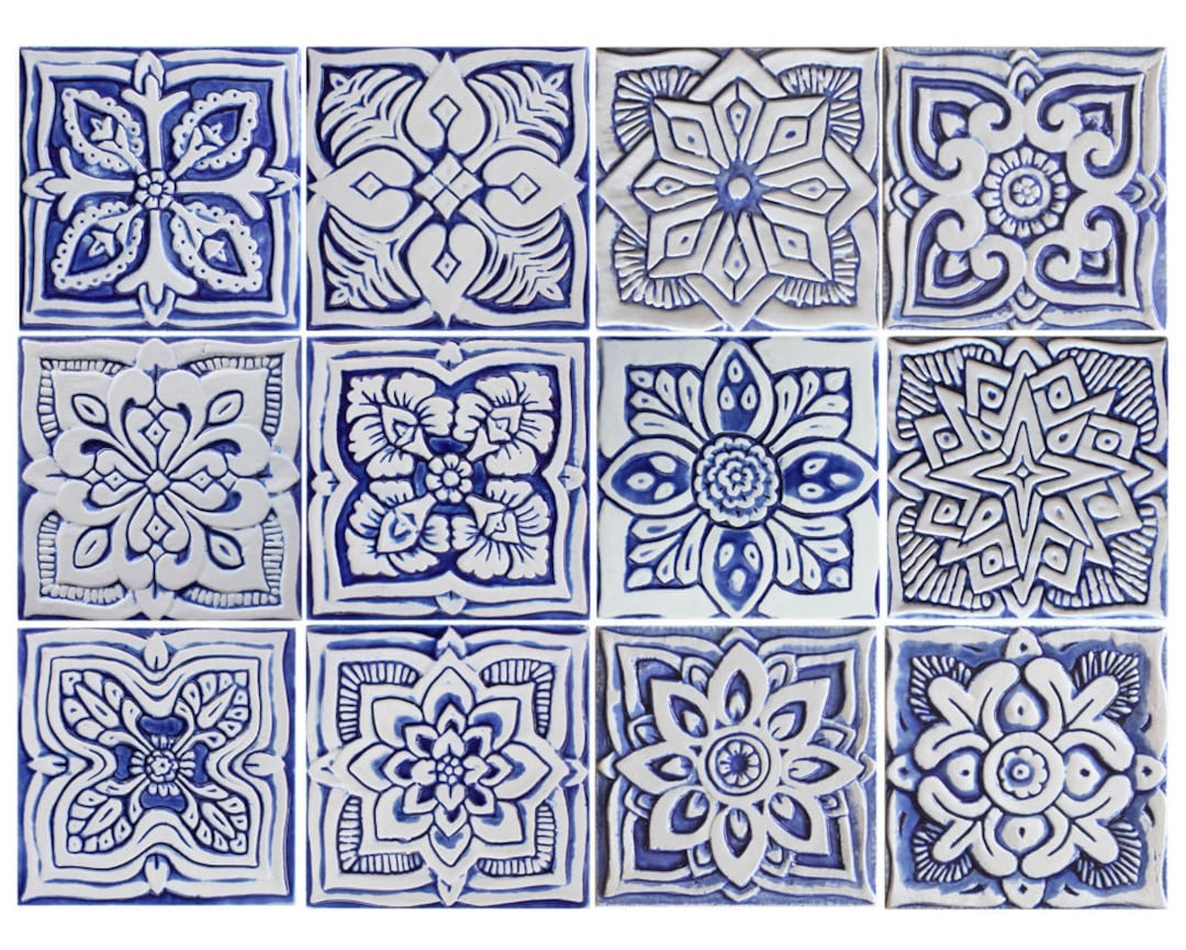 12 Decorative Spanish Tiles for Bathrooms, Kitchens Handmade Tiles ...