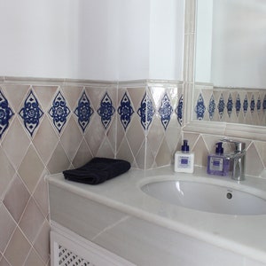 1 Sq Ft Diamond Tiles, Hand Painted Tiles in Custom Color, Field Tiles ...