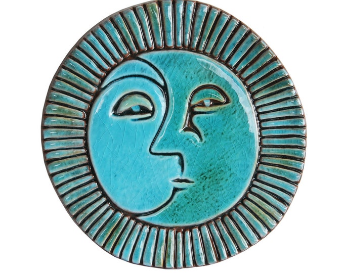 Garden Art Decor With Sun&moon Tile Design, Wall Art Tile, Ceramic Tile ...