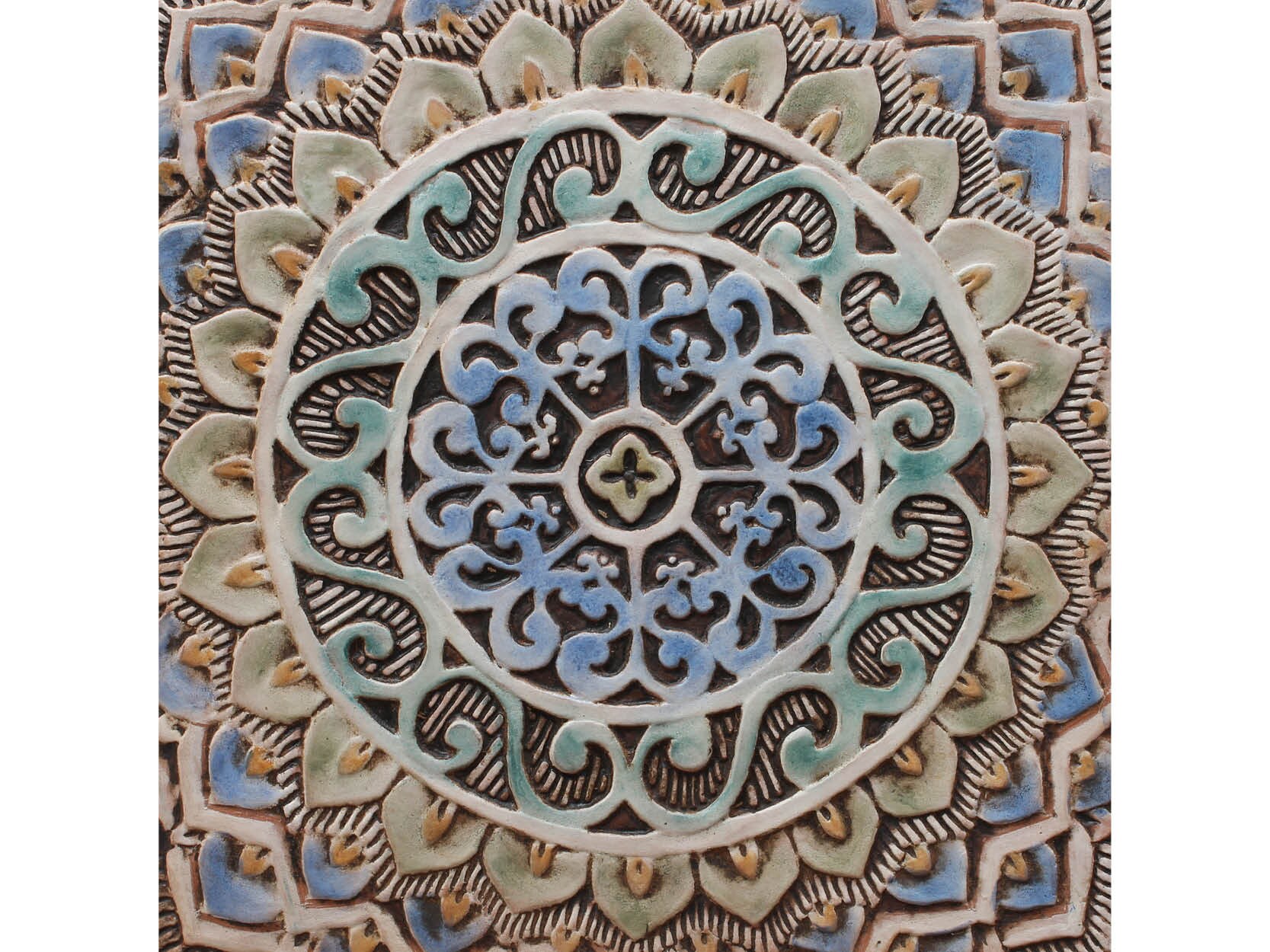 Ceramic Tiles With Mandala Design Decorative Tiles Set of 4 | Etsy